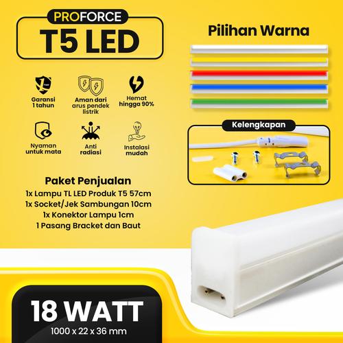 Promo Lampu TL LED Proforce T5 18 Watt Panjang 100 CM Warna Warni ...