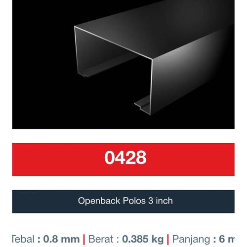 Jual Aluminium profile 3 inch 0428 open back polos (kusen) inkalum ...