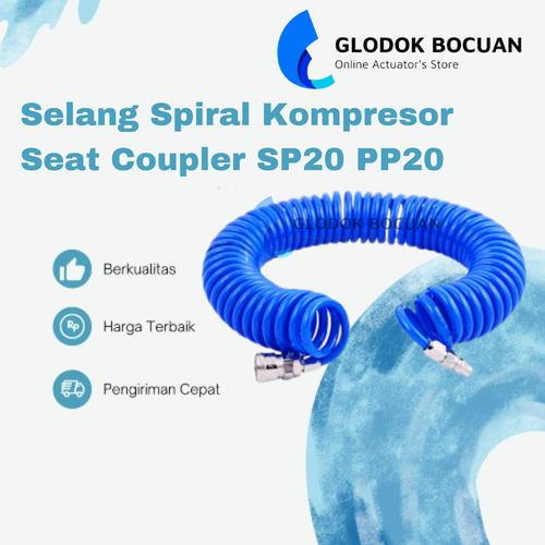 Jual Selang Spiral Selang Recoil Hose Selang Angin PU Set Coupler - 6 ...