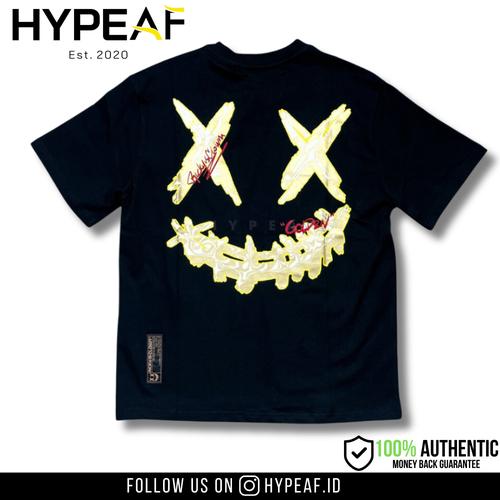 Jual RIC Ricky Is Clown Gold Stamped Ripped Smiley Short Sleeve Tee ...