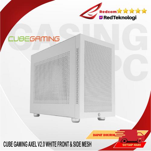 Promo CUBE GAMING AXEL V2.0 WHITE FRONT & SIDE MESH | Casing PC Mini ...