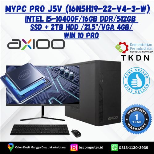 Jual AXIOO MyPC Pro J5V (16N5H19-22-V4-3-W) intel i5-10400F 16GB DDR/512GB SSD + 2TB HDD/21.5 ...