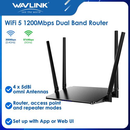 Promo WAVLINK Wireless Router 1200Mbps, 5GHz+2.4GHz Dual Band WiFi 5 ...