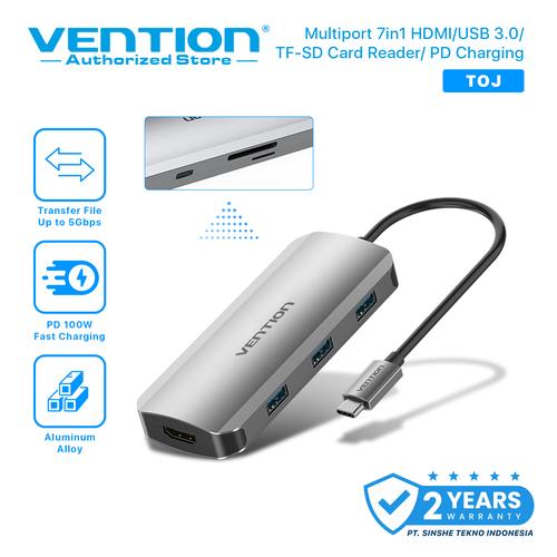 Jual Vention Multiport Hub Usb Type C hdmi Usb 3.0 Card Reader TF SD PD ...