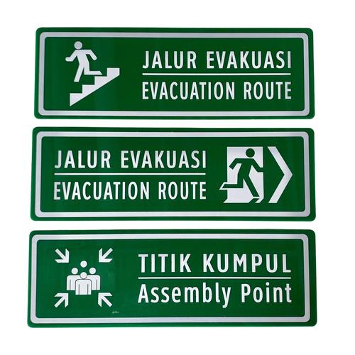 Jual Jalur Evakuasi Akrilik / Evacuation Route Sign Akrilik Reflective - Panah Kiri - Kab ...