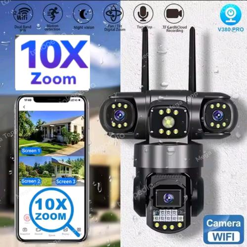 Jual IP Camera 3 Lensa App V380Pro Kamera CCTV Outdoor waterproof Wifi ...