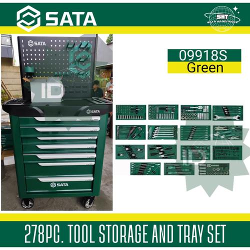 Jual SATA Tool Kit Set 278 Pcs 09918S-GR 7 Drawer Tool Trolley Tray Set ...