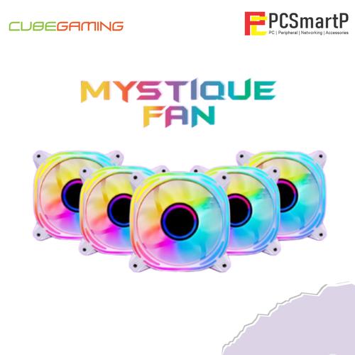 Jual FAN casing ARGB 12 cm Cube Gaming Mysticque White 4pin + 3 pin ...