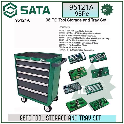 Jual Trolley Set 95121A 98 Pcs 5 Drawer Tool Trolley Set Sata Tools ...