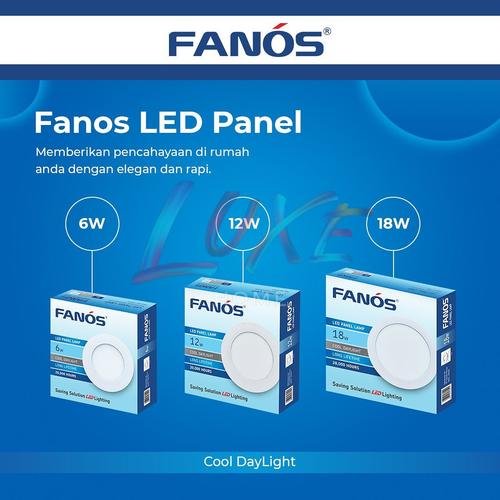 Promo Lampu Downlight LED FANOS Panel Slim Round 6 12 18 Watt Cool ...