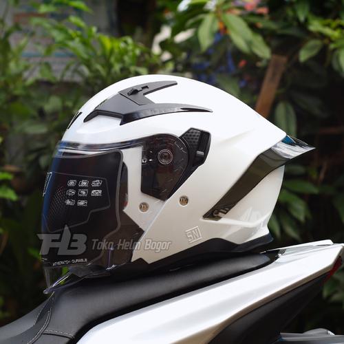 Jual HELM HALF FACE MY HELMET D5 | PEARL WHITE | VISOR CLEAR - M - Kab ...
