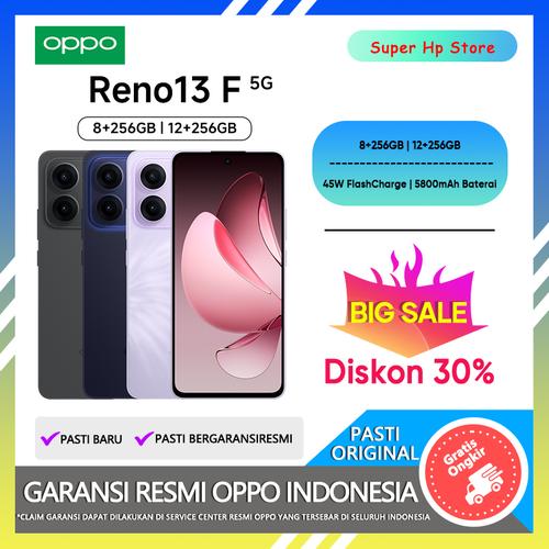 Promo OPPO Reno13 F 5G 12/256GB 8/256GB NFC 45W FlashCharge 100% ...