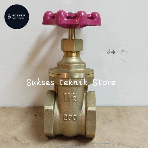 Jual Gate Valve Kuningan drat Ukuran 1.5" inch / DN40 Gate Valve Brass ...