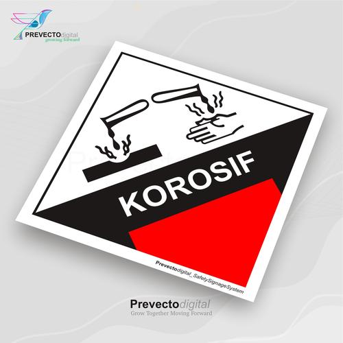 Jual Stiker Simbol Label K3 Limbah B3 Hazmat Korosif - 30x30cm ...