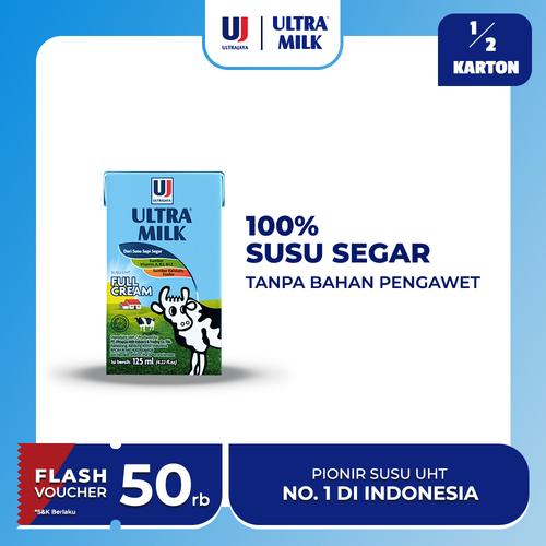 Promo Ultra Milk Susu UHT Full Cream 125ml 1/2 karton (20 pcs ...