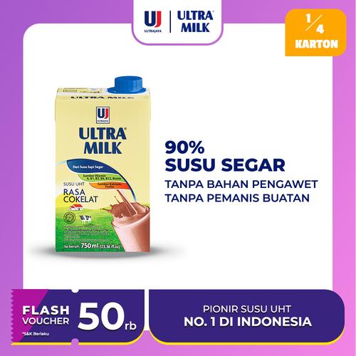 Promo Ultra Milk Susu UHT Chocolate 750 ml 1/4 karton (3 pcs) - Jakarta ...