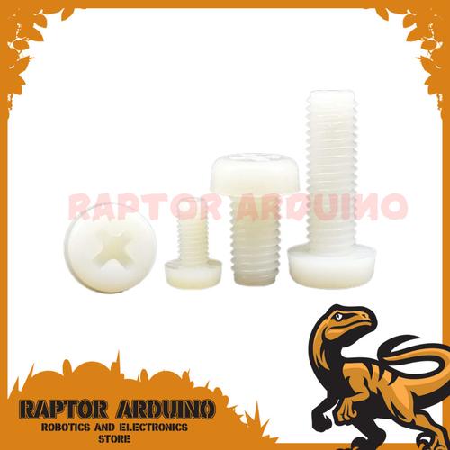 Jual Baut Nylon Putih M8x20 Round Head Baut Nilon Putih M6 x 20 Plastik ...