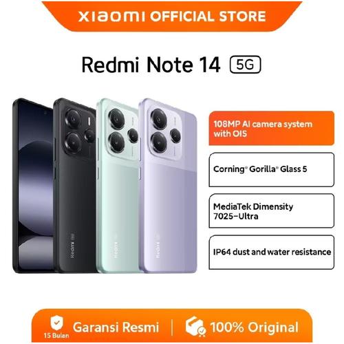 Jual REDMI NOTE 14 5G 12GB RAM+512GB ROM GARANSI RESMI - Black - Kab ...