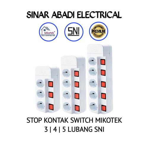 Jual Stop Kontak 3 4 5 Lubang Switch On Off Masing Masing Colokan ...