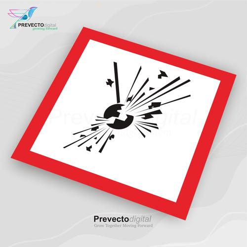 Jual Sticker Simbol Label K3 Limbah B3 Hazmat Label B3 Mudah Meledak ...