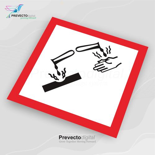 Jual Sticker Simbol Label K3 Limbah B3 Hazmat Label B3 Korosif ...