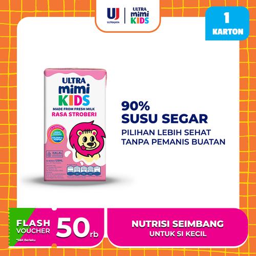 Jual Ultra Mimi Susu UHT Strawberry 125ml 1 karton (40 pcs) - 1 ctn (40 ...