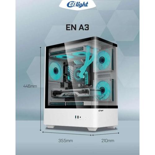 Jual Case Enlight EN A3 White + 3Fan F125 White M-ATX CPU Case Gaming ...