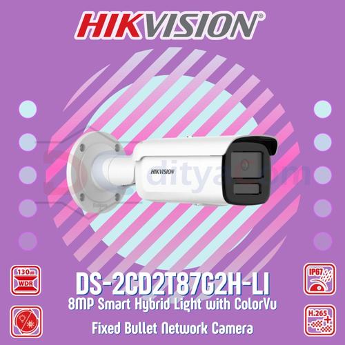 Jual CAMERA CCTV HIKVISION DS-2CD2T87G2H-LI 8MP OUTDOOR SMART HYBIRD COLORVU FIXED NETWORK ...