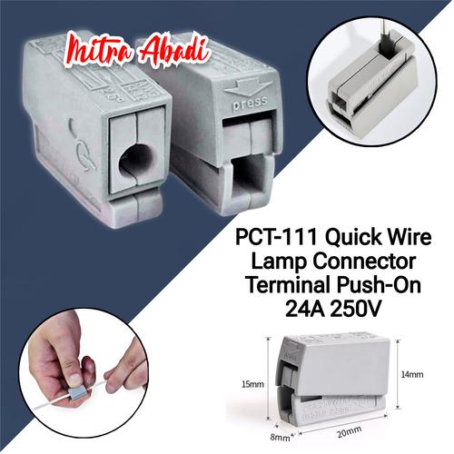 Jual PCT-111 Quick Wire Lamp Connector Terminal Push-On WAGO / Konektor ...