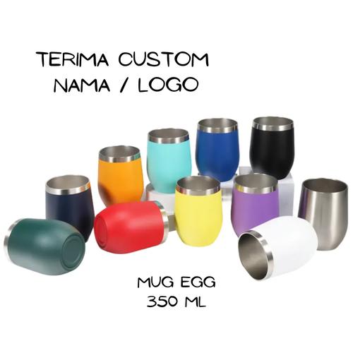 Jual Tumbler Mug Gelas Egg Telur 350 ML Custom Nama dan Logo Laser ...