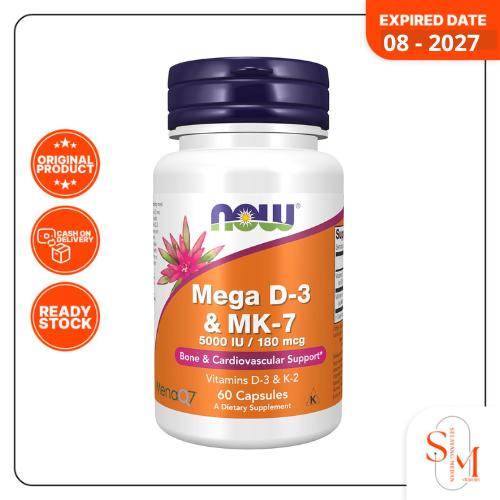 Jual Vitamin Mega D3 D-3 & MK-7 Now 60 Kapsul Imun Jantung Kolestrol ...