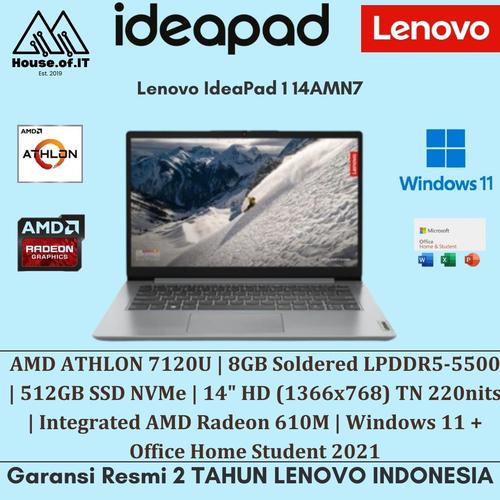 Promo Lenovo IdeaPad 1 AMD ATHLON 7120U 8GB DDR5-5500 512GB SSD NVMe 14 ...