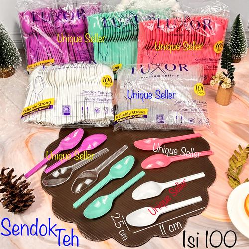 Jual [Isi100] Sendok Teh Plastik LUXOR Putih Bening / Sendok Puding ...