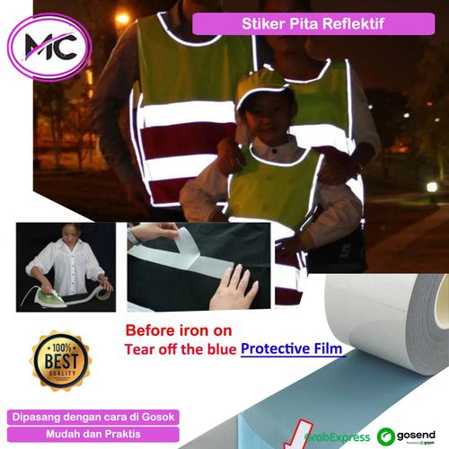 Jual Stiker Pita Reflektif Reflektor Jaket Baju Rompi Pakaian Heat ...