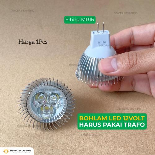 Jual Lampu bohlam halogen led 3watt 12volt DC fiting MR16 White Warm ...