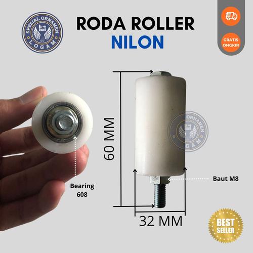 Jual Roda Roller Nilon Ukuran Sedang 32 x60 / Roller Pintu Pagar ...
