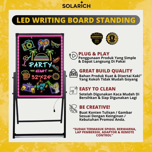 Promo LED Standing Board Glass - Papan Tulis LED Dengan Efek Neon Dapat ...