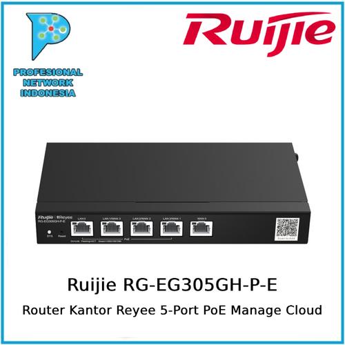 Promo Ruijie RG-EG305GH-P-E, Router Kantor Reyee 5-Port PoE Manage ...