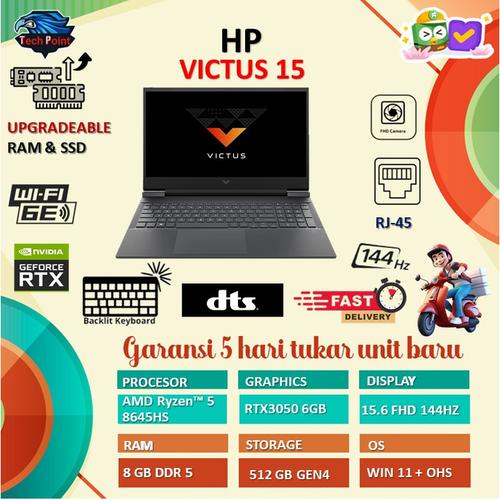Promo HP VICTUS 15 RYZEN 5 8645HS RTX3050 6GB/ 8GB 512GB W11+OHS 15 ...