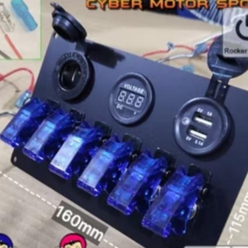 Jual Saklar Pilot 6 Gang | Saklar Pesawat | Saklar Panel Dasboard Mobil ...
