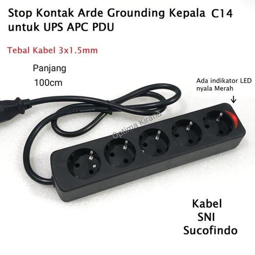 Jual Terlaris l Stop Kontak UPS PDU APC C-14 Hitam Kabel SNI Tebal 3x1 ...