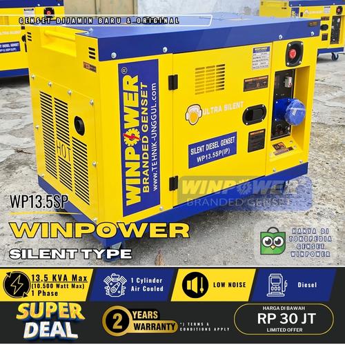 Jual Genset Silent Diesel Winpower 10000 Watt 1 Phase 13,5 KVA Jenset ...