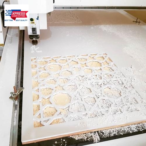 Jual PVC Board Laser Cutting CnC Motif / Ornamen - Putih, 9 mm - Kab ...