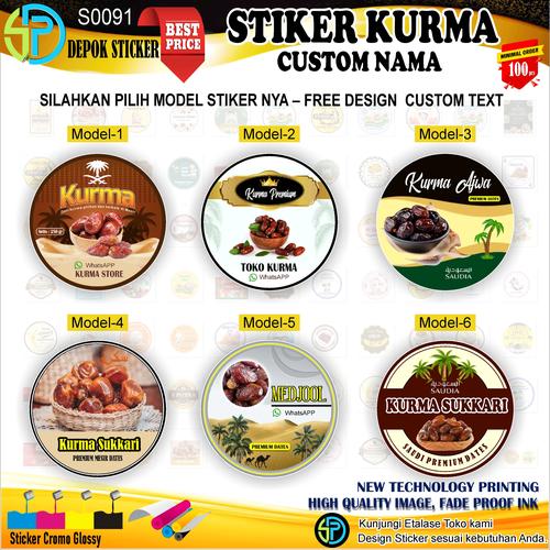 Jual STIKER LABEL KURMA CUSTOM NAMA - Bulat 5 CM - Kota Depok - Depok ...