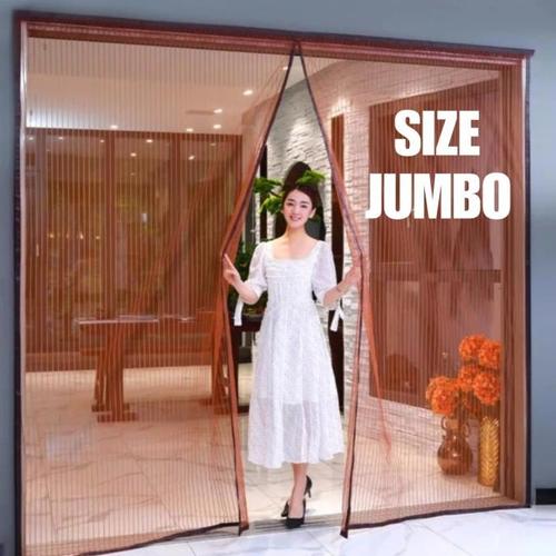 Jual Tirai Pintu Magnet Anti Nyamuk Jaring Tebal Lebar 1 Meter - coklat ...