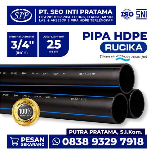 Promo Pipa HDPE Rucika Black 3/4" (Inch) PN 16 – OD 25 mm (1 Roll = 100 Meter) Kuat, Tahan Lama ...