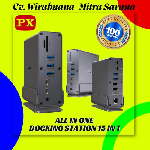 Jual USB Hub Type C 3.1 Docking Station PX HSD-1500 Dual HDMI DP 15 In ...