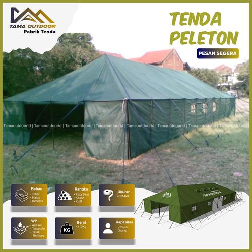 Jual Tenda pleton 6 x 14 Peleton Barak Kemah Camp - KAIN BIASA, ATAP ...