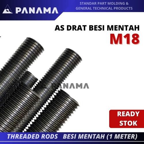 Jual As Drat Besi Mentah M18 x 1 Meter Asdrat Long Drat Besi Mentah ...