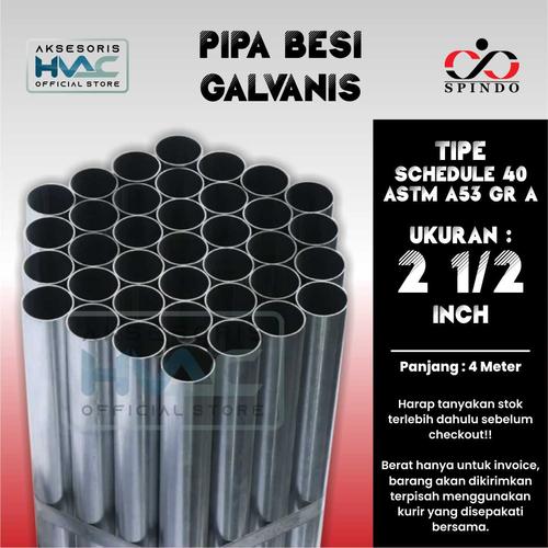 Jual SPINDO Pipa Galvanis 2 1/2 Inch 65 mm Panjang 4 Meter Tipe ...